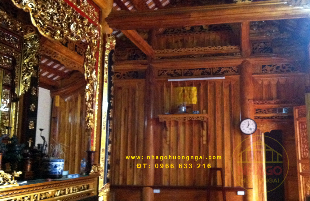 NHÀ GỖ MÍT 5 GIAN HIÊN THÔNG